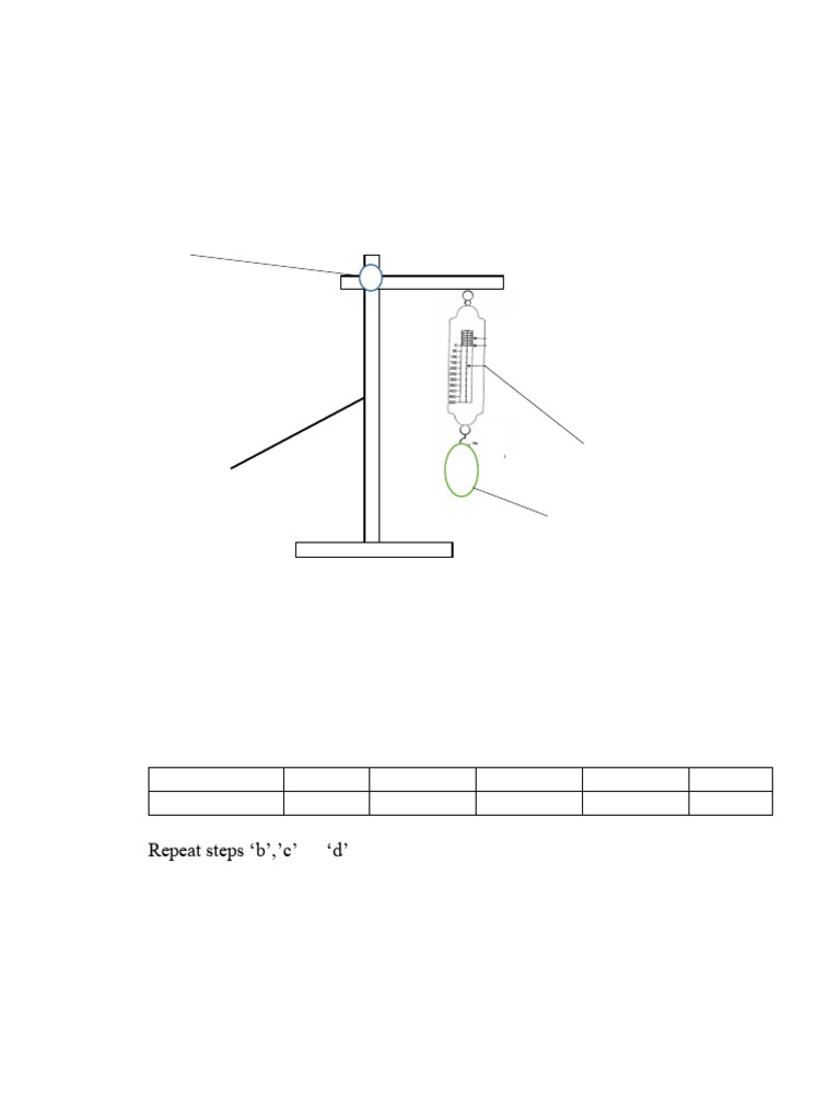 Spring Balance Experiment Setup Guide | PDF
