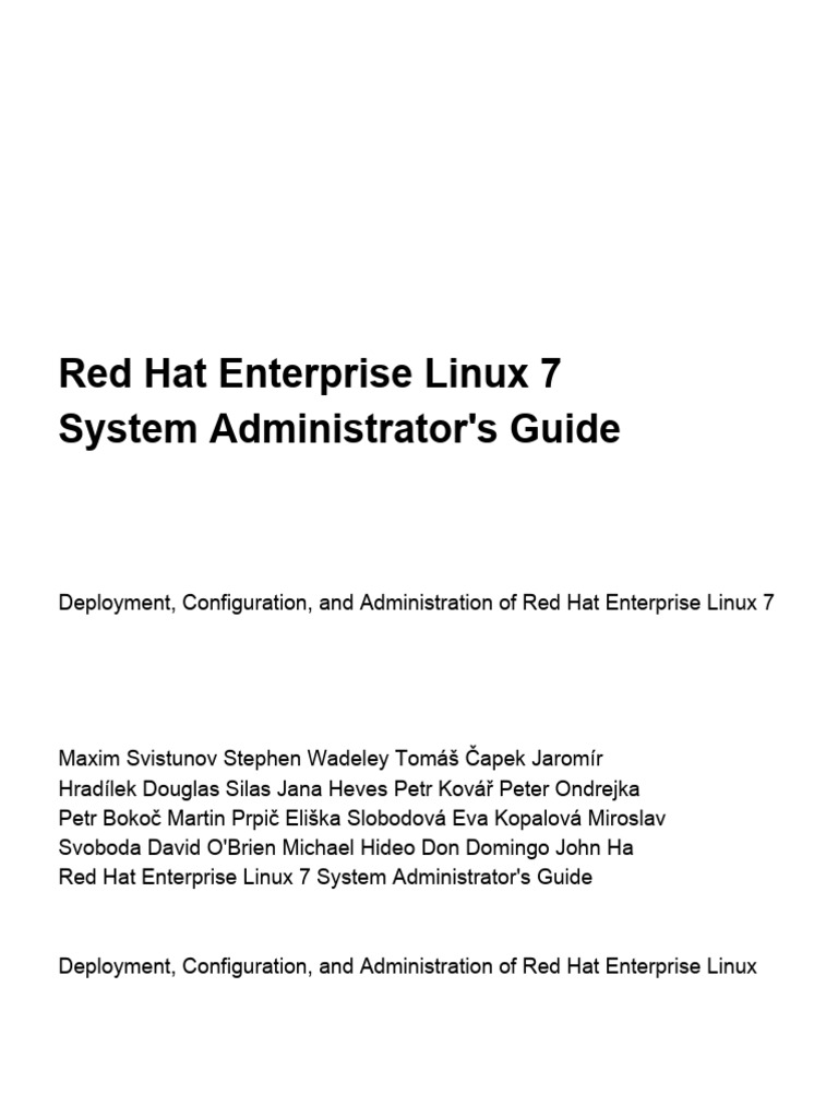 Red Hat Enterprise Linux 7 System Admini | PDF | Secure Shell | Operating System Technology