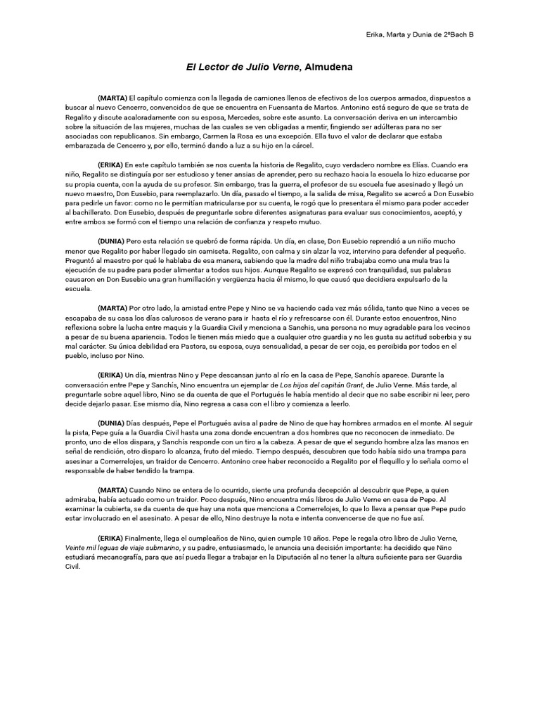 El Lector de Julio Verne, Almudena Grandes (1) | PDF