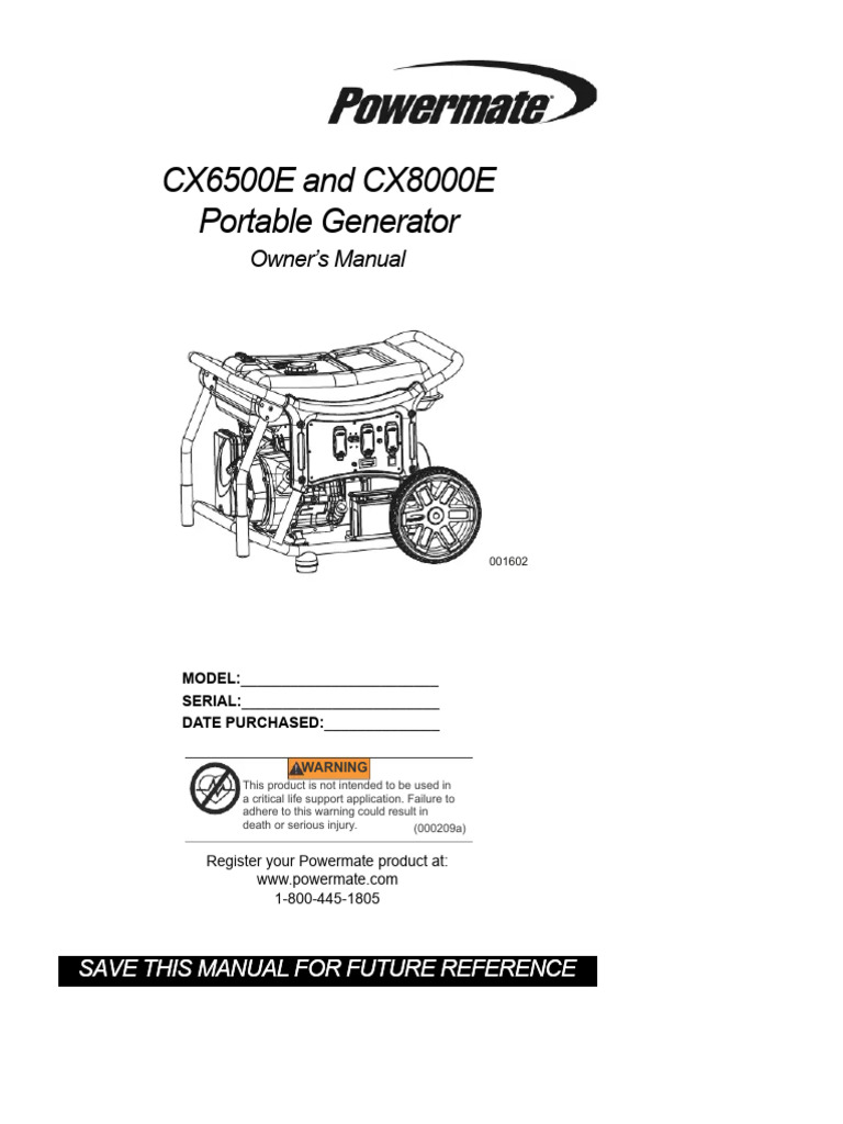 Manual Powermate CX8000E (Español - 76 Páginas) | PDF