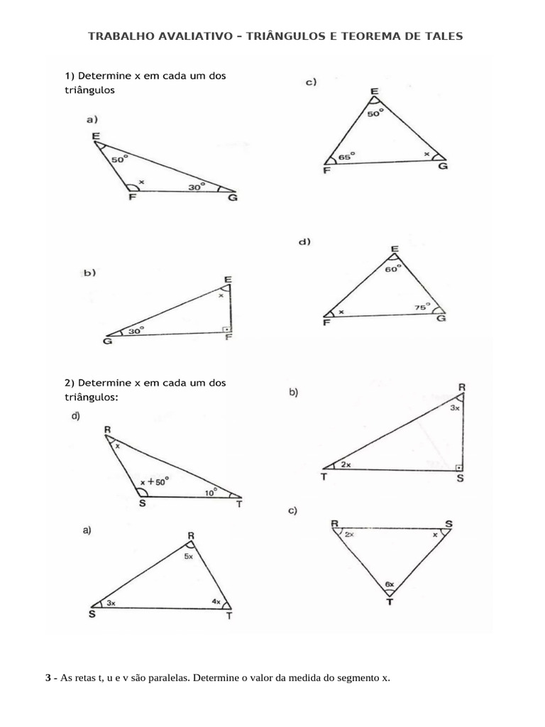 Atividades Triângulos | PDF