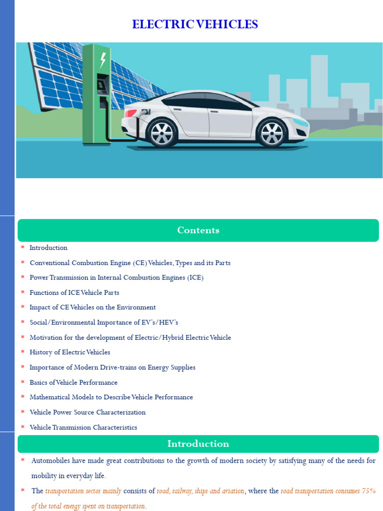 Understanding Electric Vehicles and ICEs | PDF | Electric Vehicle ...
