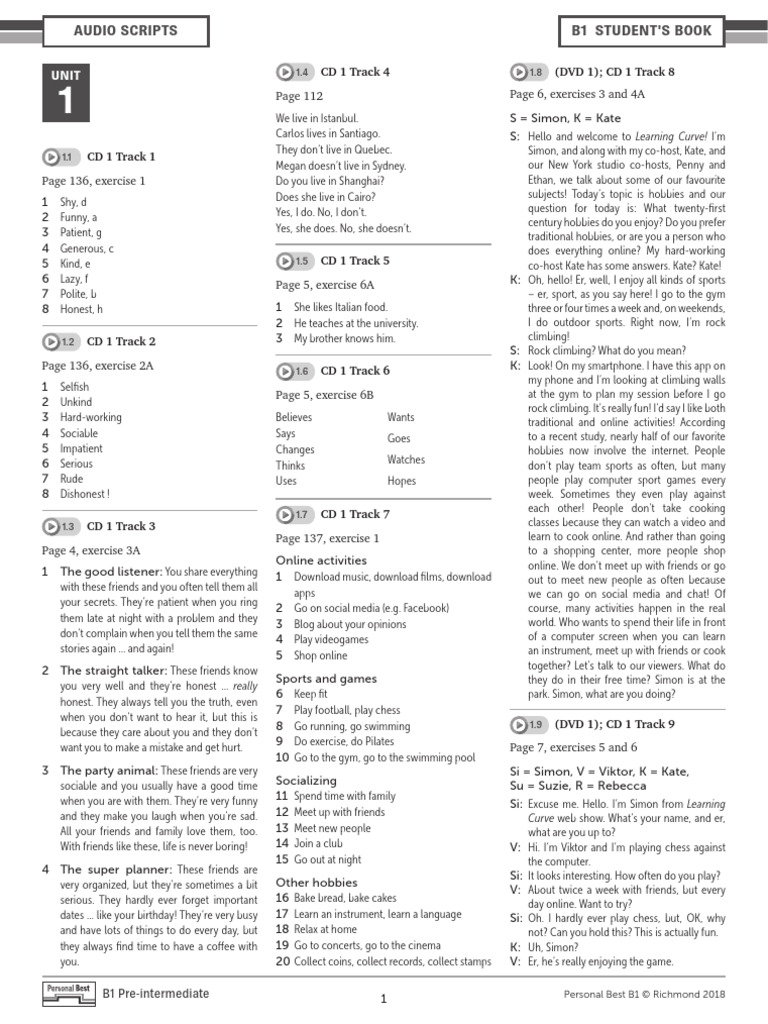 PB_BrE_B1_SB_Audioscript_U1-12 | PDF