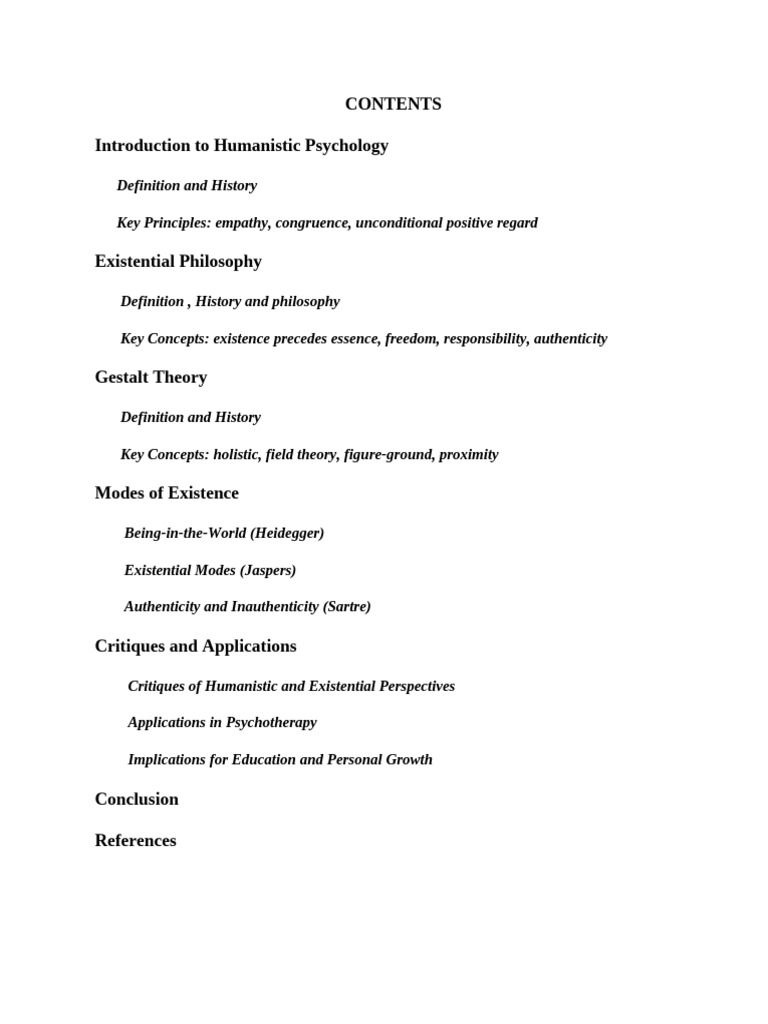 Humanistic Psychology and Existentialism Overview | PDF | Humanistic Psychology | Existentialism