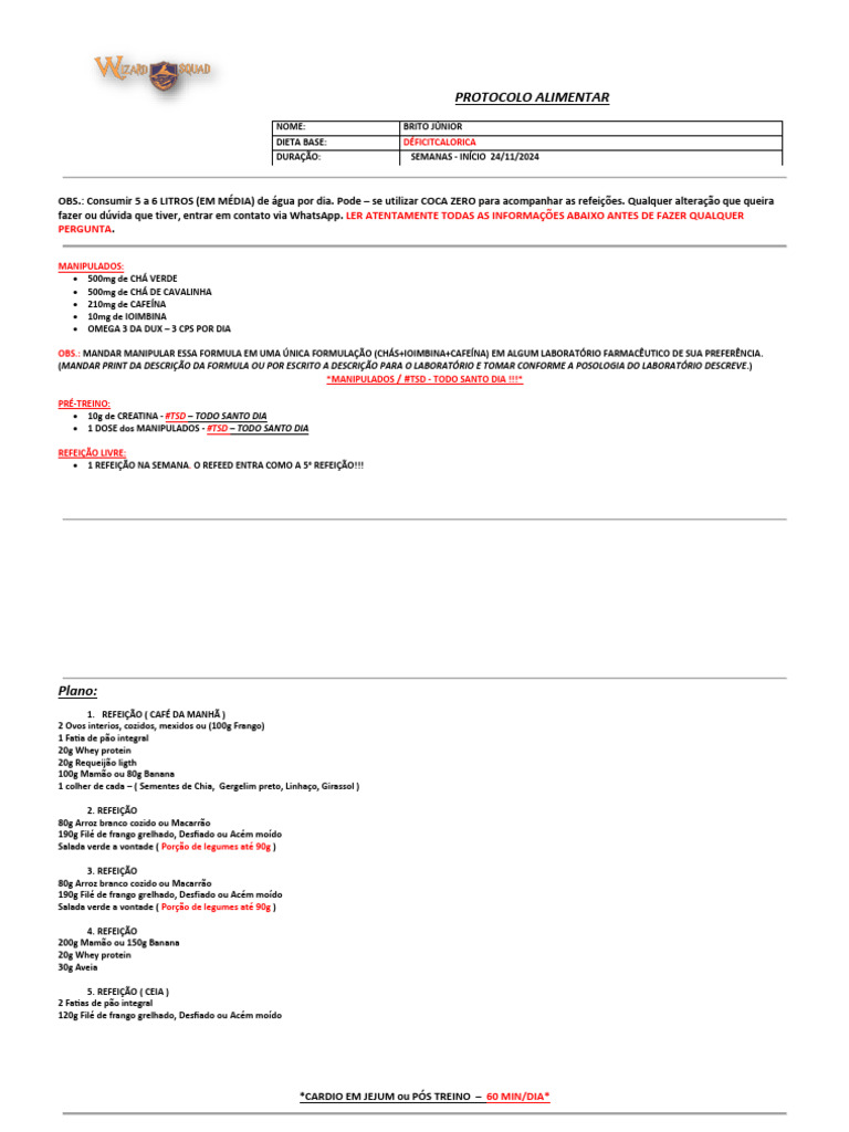 Protocolo de Cutting - Brito Jr. (Cut) | PDF