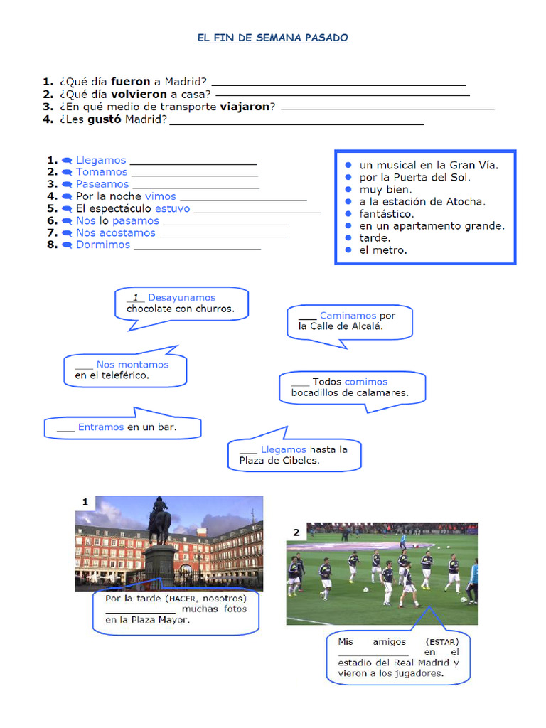 Actividades del Fin de Semana | PDF