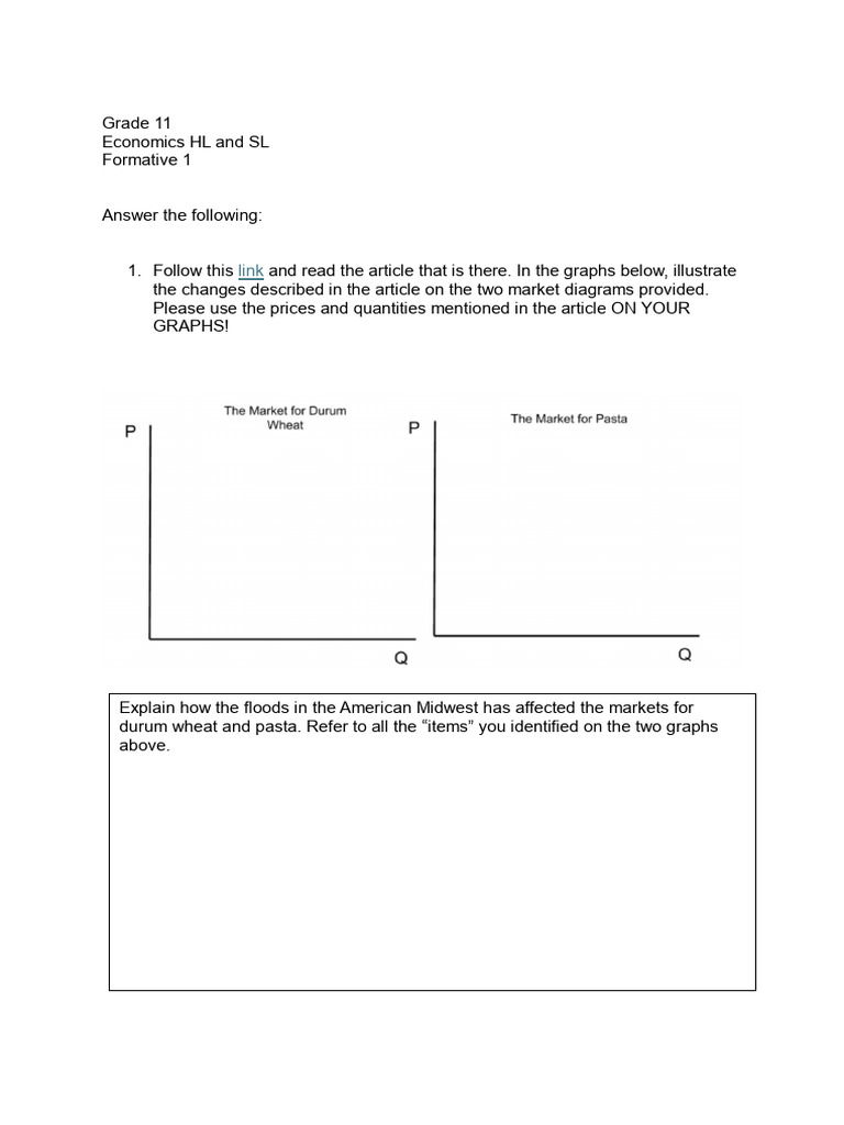 Economics HL/SL Formative Task | PDF