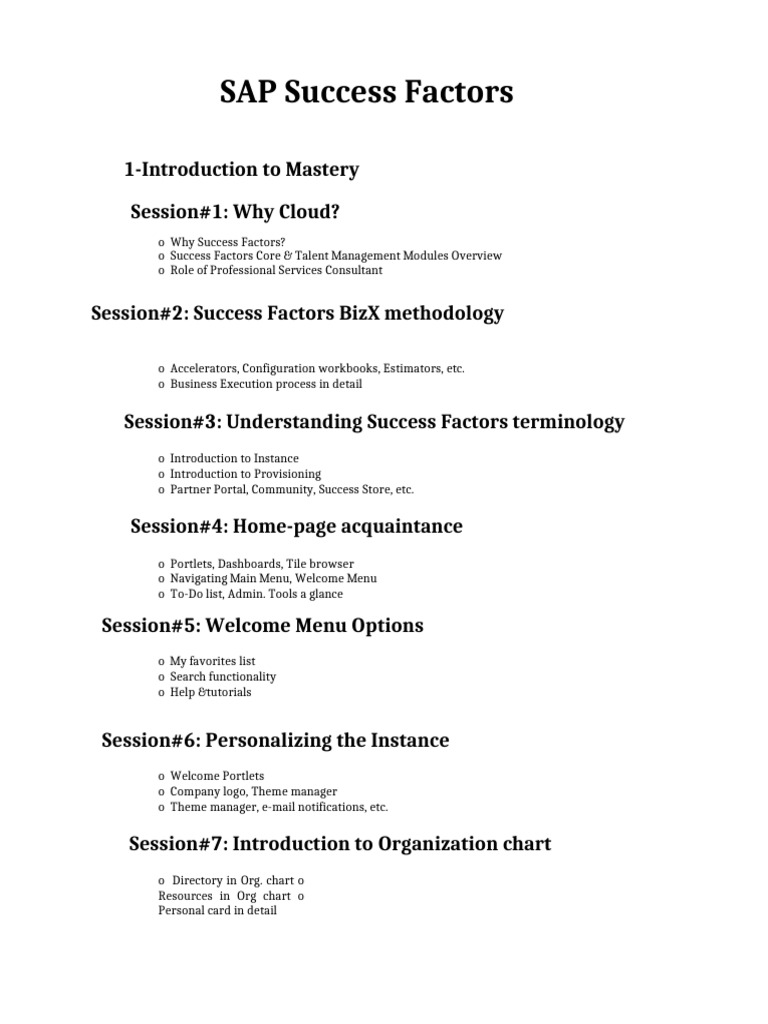 Overview of SAP SuccessFactors Modules | PDF | Xml | Software