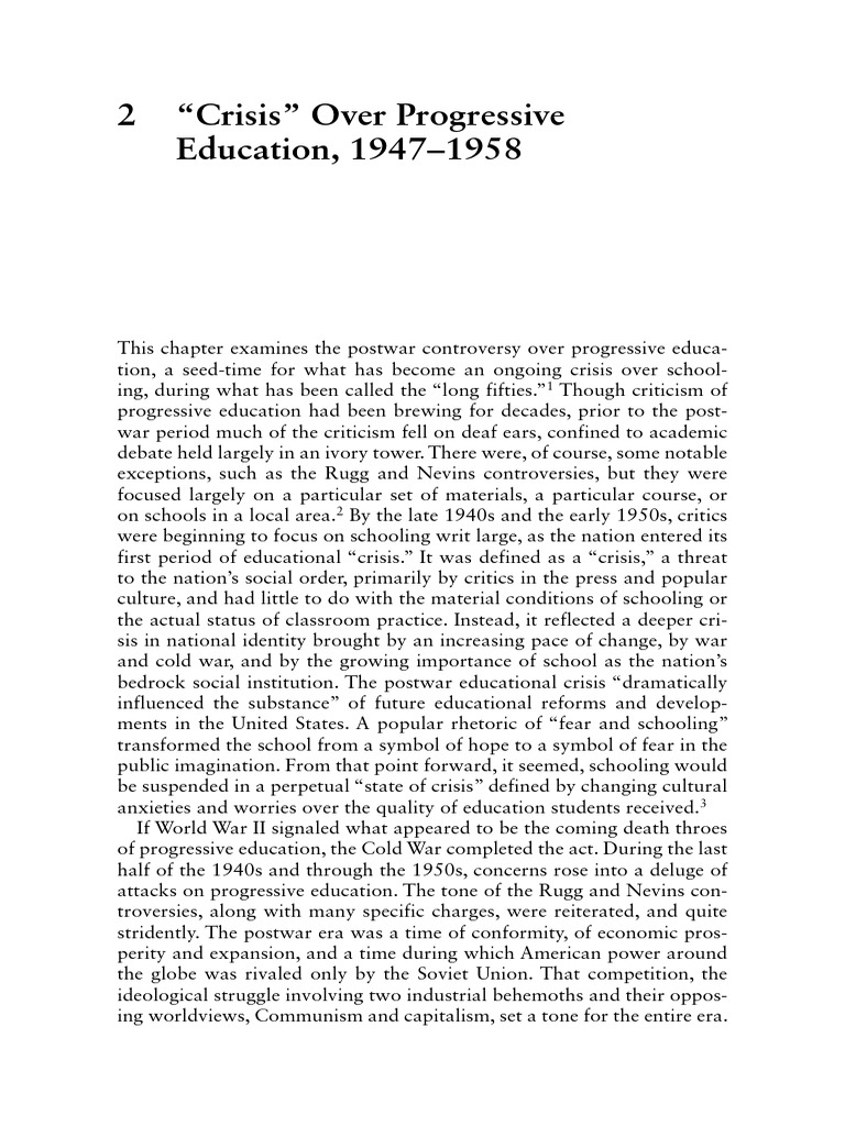 "Crisis" Over Progressive Education, 1947-1958 - 25 - 02 - 27 - 09 - 09 ...