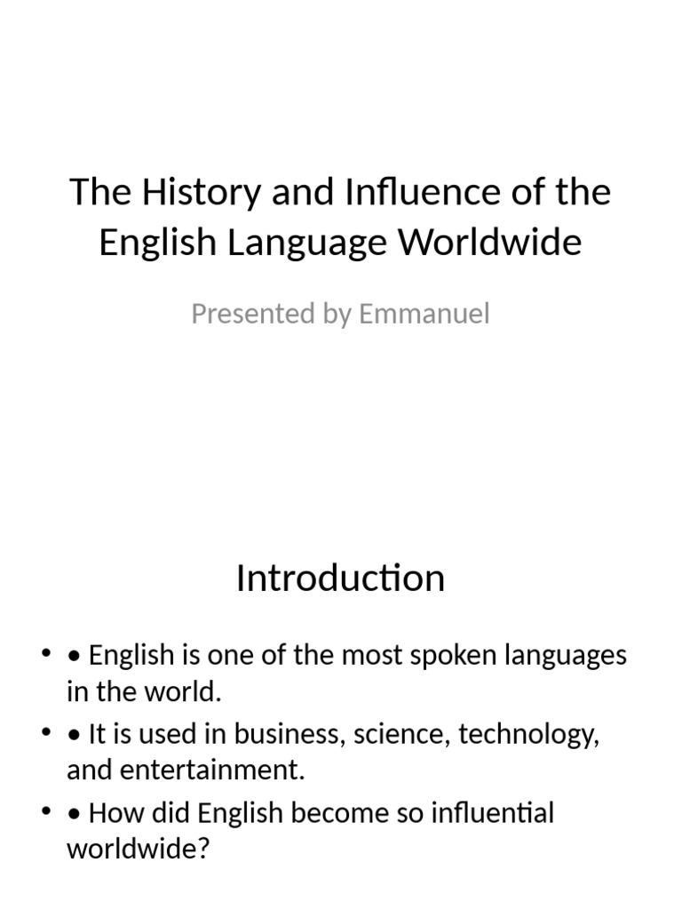 History and Influence of English Language Detailed | PDF