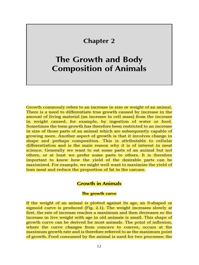 L1 The Growth and Body Composition of Animals | PDF | Norepinephrine ...