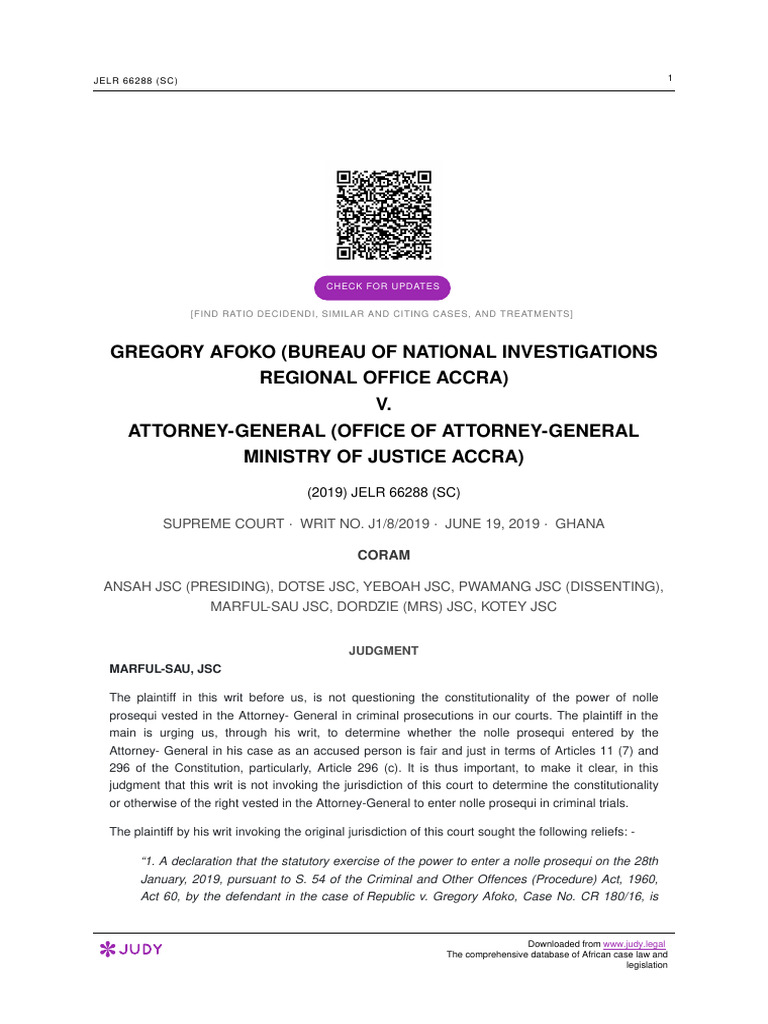 Gregory Afoko vs Attorney-General Case | PDF | Prosecutor | Jurisdiction