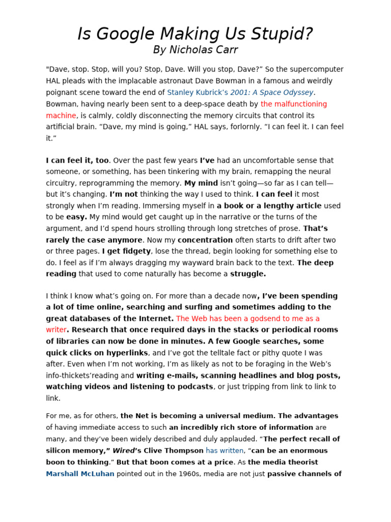 Impact of Google on Reading Habits | PDF