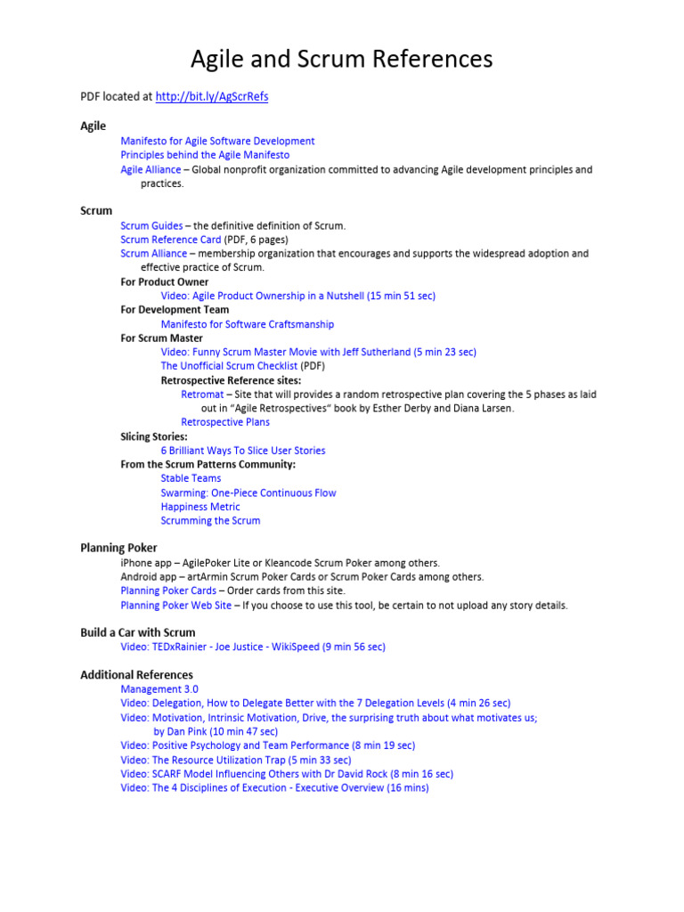 Agile and Scrum Resources Guide | PDF | Agile Software Development | Scrum (Software Development)