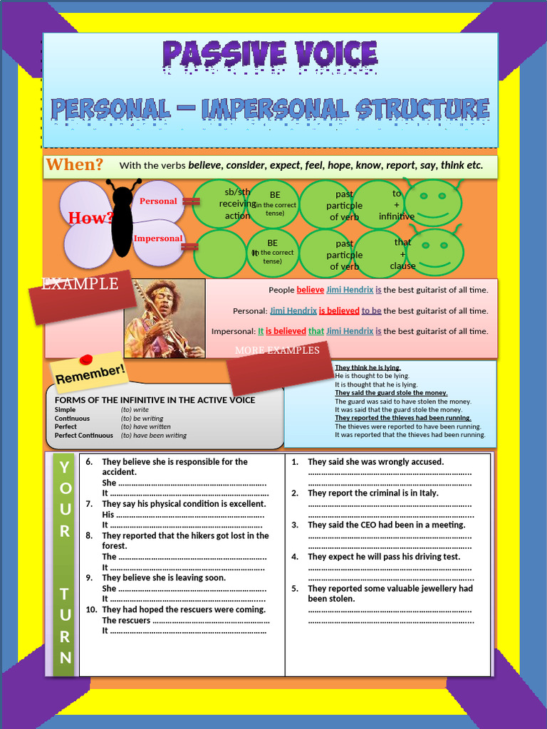 Passive Voice Personal Impersonal Structure - 82573 | PDF | Perfect ...