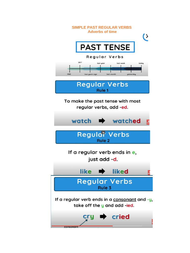 Simple Past Regular Verbs Activity | PDF | Syntax | Language Mechanics