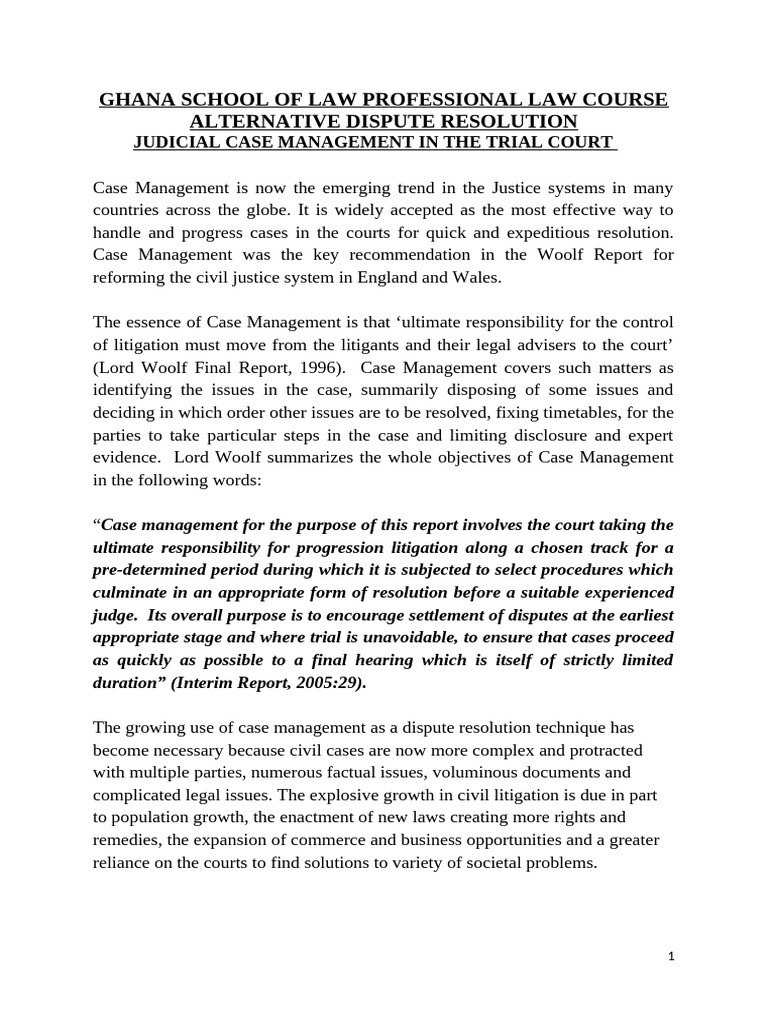 Judicial Case Management | PDF | Discovery (Law) | Lawsuit