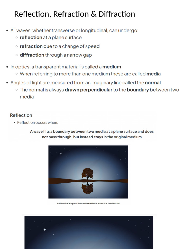 1.4 Reflection, Refraction and Diffraction of Waves (1) | PDF