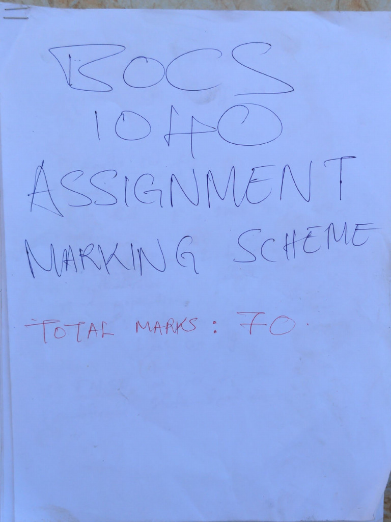 Assignment Marking Scheme | PDF