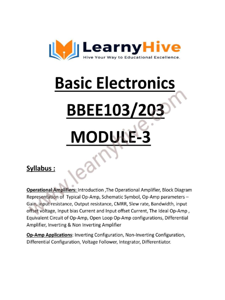 Module 3 Basic Electronics | PDF