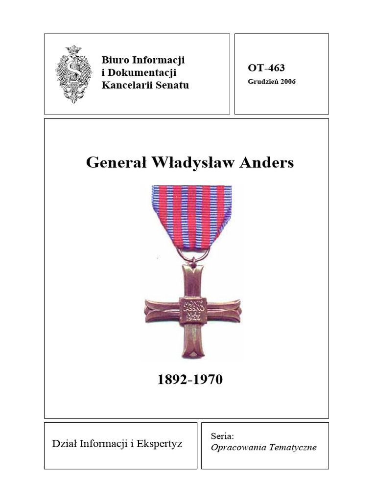 Genera W Adys Aw Anders: Biuro Informacji I Dokumentacji Kancelarii ...