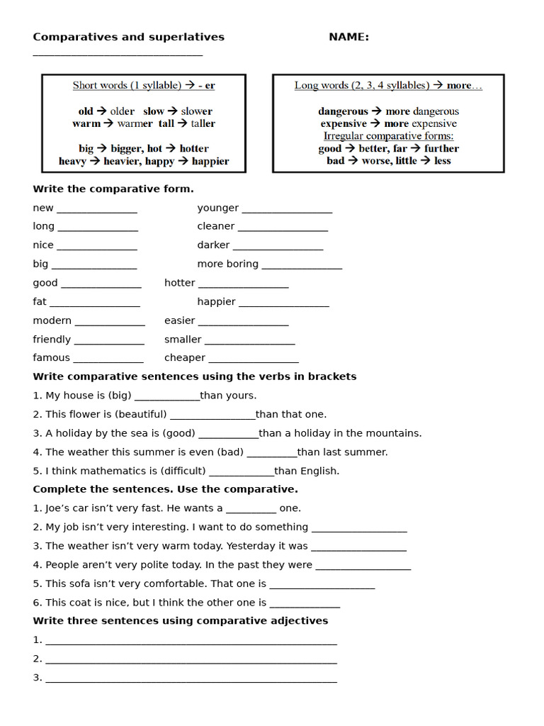 Comparatives and Superlatives | PDF | Adjective | Linguistic Typology
