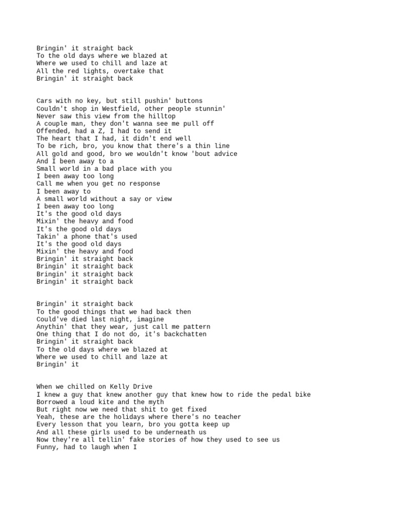 Good Old Chill Days | PDF