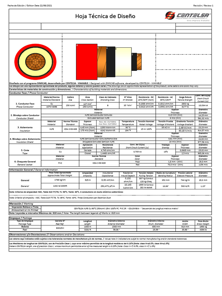 15 KV 250 KCMIL CU | PDF | Sistema Internacional de Unidades ...