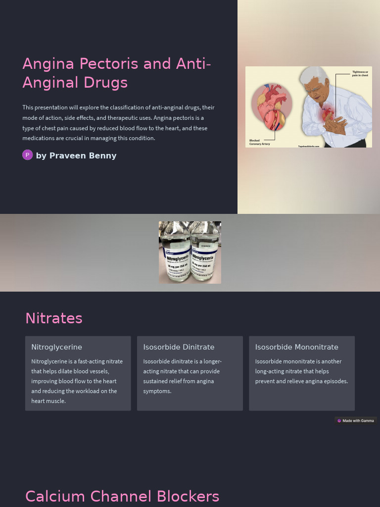 Angina Pectoris and Anti Anginal Drugs | PDF | Heart | Diseases And ...