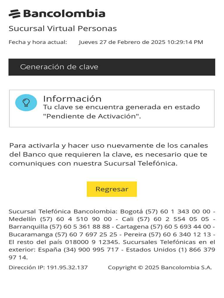 Bancolombia Sucursal Virtual Personas | PDF