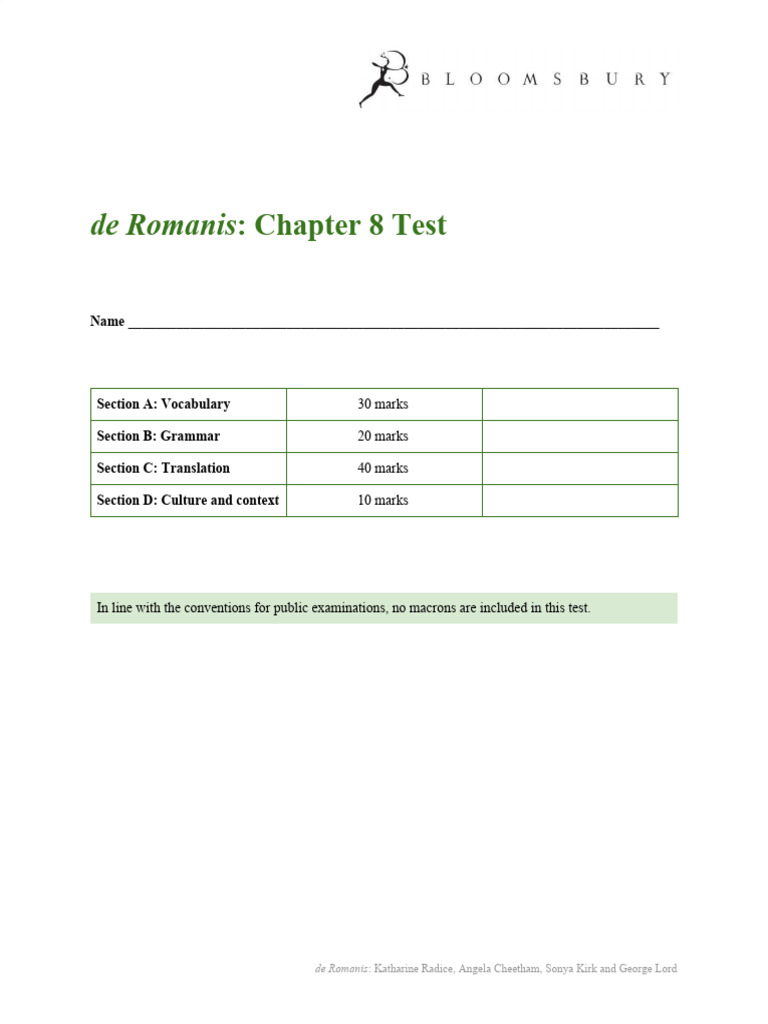 De Romanis - Chapter 8 Test | PDF | Adjective | Linguistics