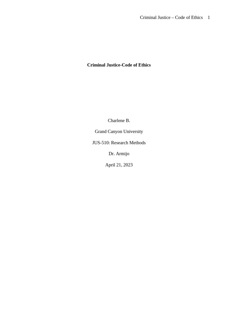 Criminal Justice Research Ethics Standards | PDF | Crimes | Crime ...
