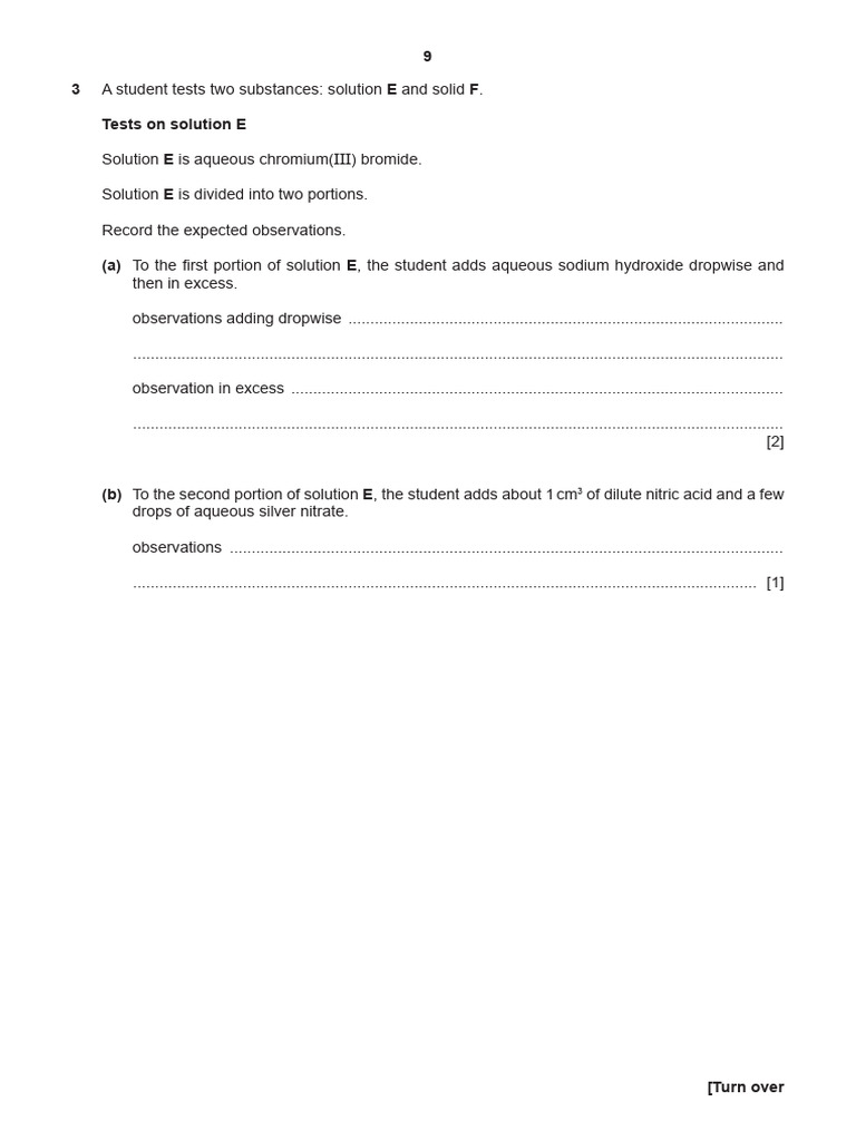 Graded Worksheet Chemical Analysis Students | PDF | Aqueous Solution ...