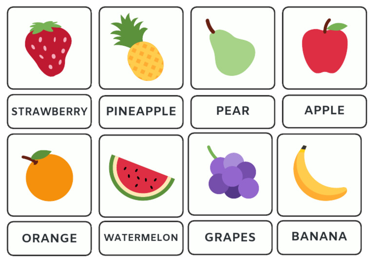Fruit List: Strawberry to Banana | PDF