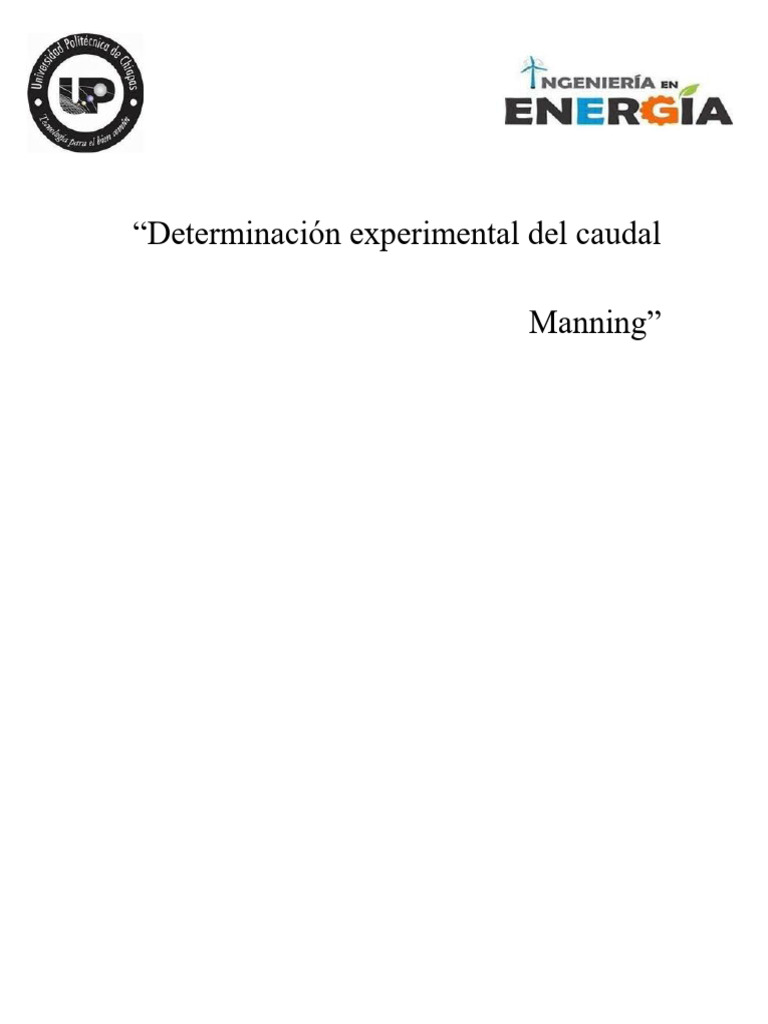 Caudal en canales abiertos: Ecuación de Manning | PDF | Canal | Flujo