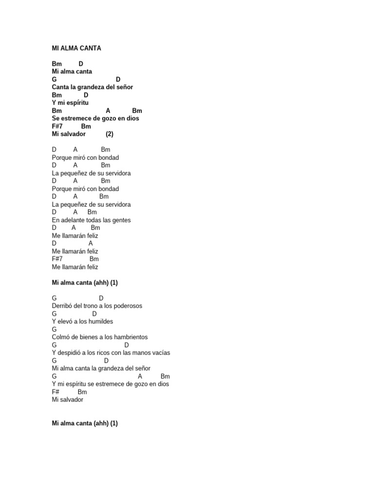 Mi Alma Canta: Letra y Mensaje | PDF