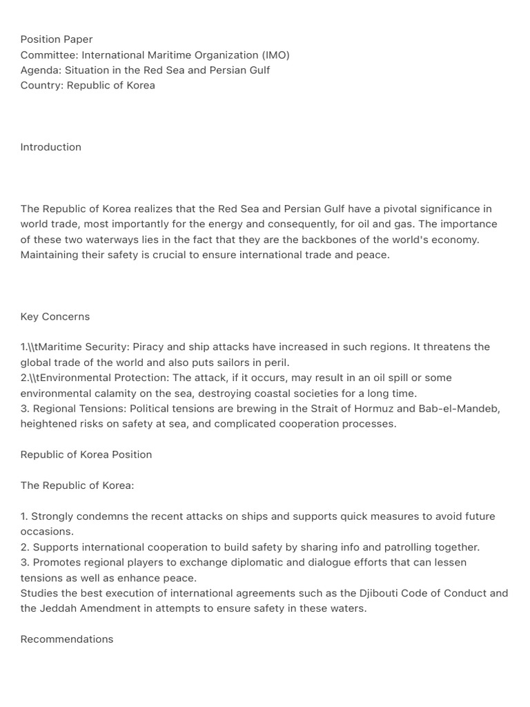 Position Paper | PDF | Global Politics | International Relations