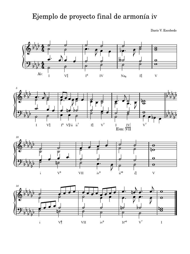 Ejemplo de Proyecto Final de Armonía IV | PDF