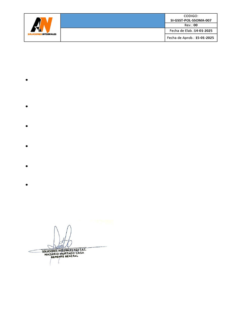 7-POLITICA DE FATIGA Y SOMNOLENCIA, 2025 SOL. INT. | PDF