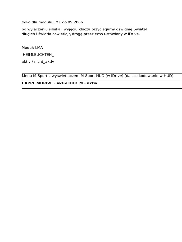 Tylko Dla Modułu LM1 Do 09 | PDF