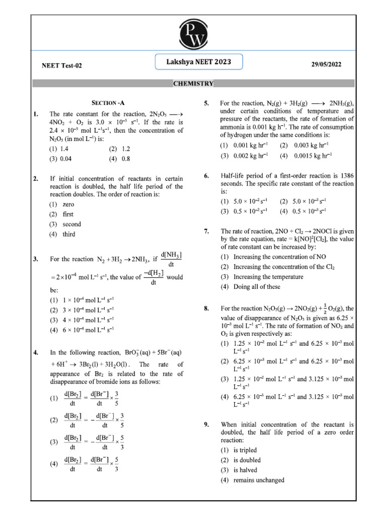 Kinetic Paper 1 | PDF
