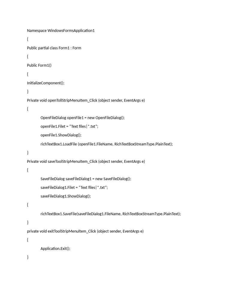 Namespace WindowsFormsApplication1 | PDF