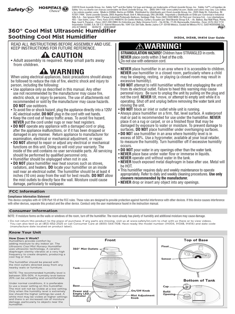 Cool Mist Humidifier | PDF | Humidity | Manufactured Goods