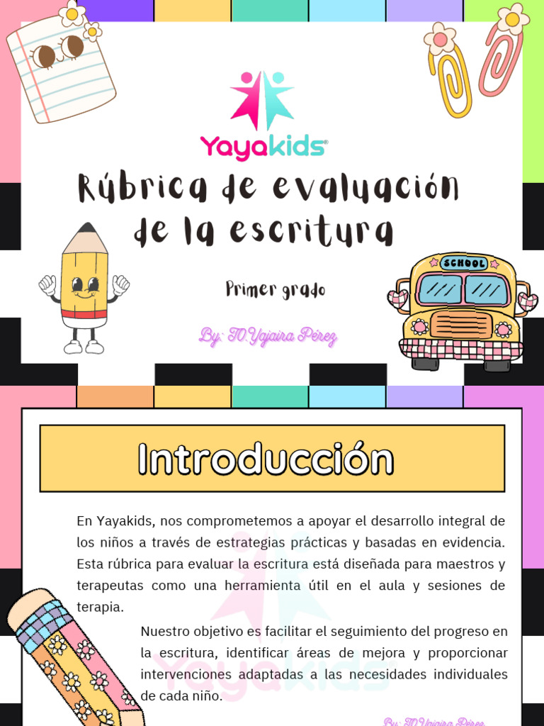 Rubrica Evaluacion Escritura Yayakids | PDF | Rúbrica (Académica ...