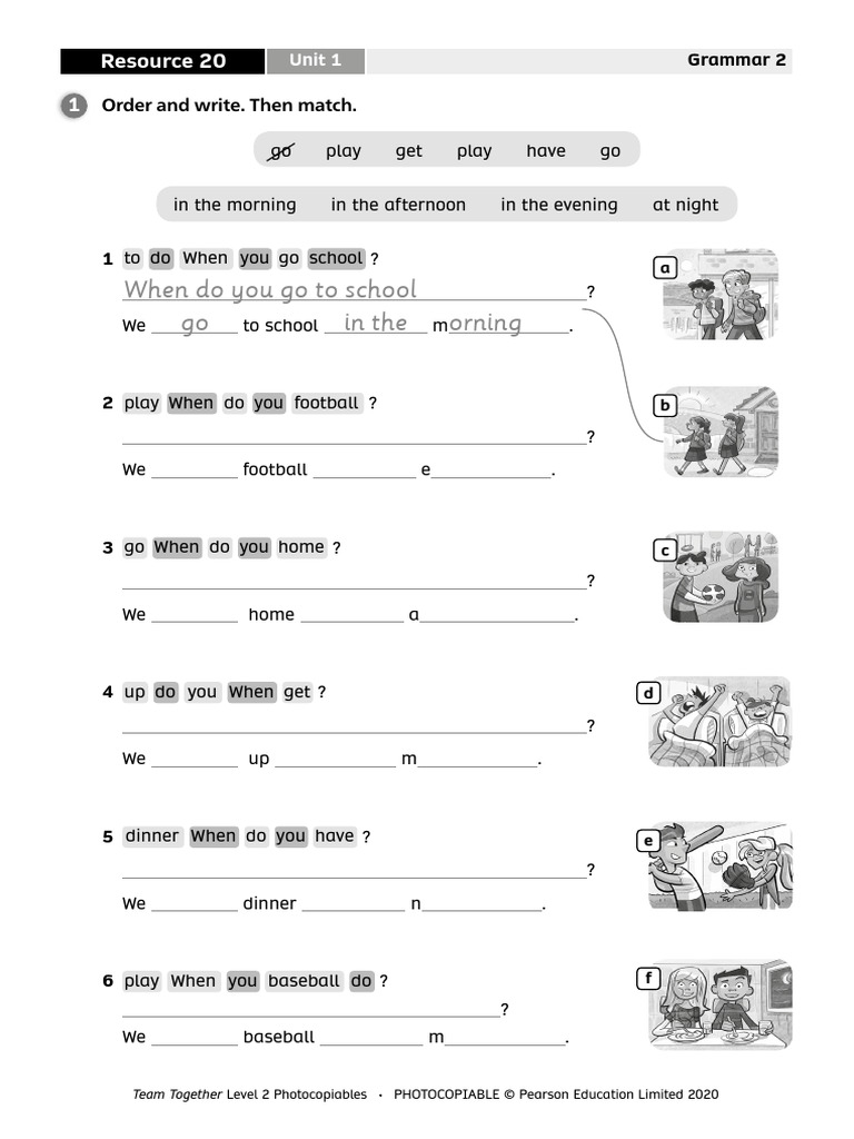 Team Together 2 Unit 1 Grammar 1 | PDF