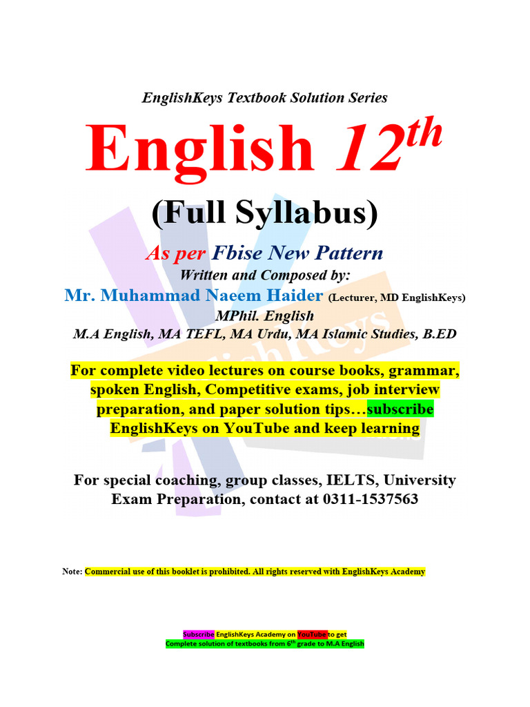 12th English Resource Packet | PDF | Grammatical Gender | Pronoun