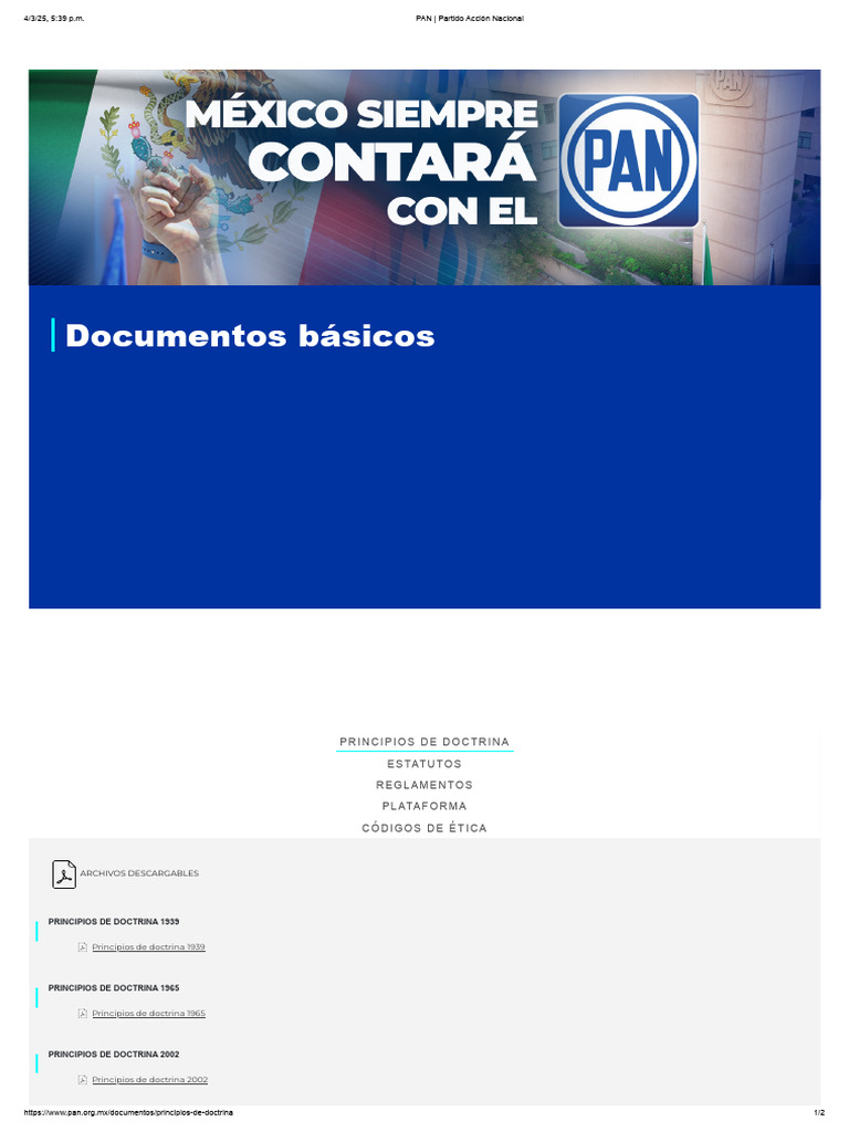 Documentos Doctrinales del PAN | PDF