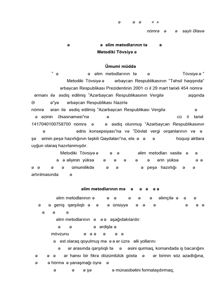 14 Tədris Prosesində Təlim Metodlarının Tətbiqinə - 240524 - 230211 | PDF