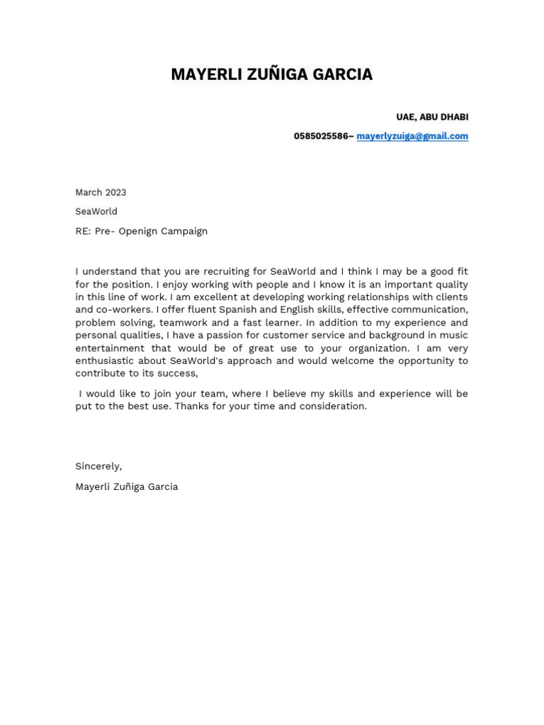 Application for SeaWorld Position | PDF