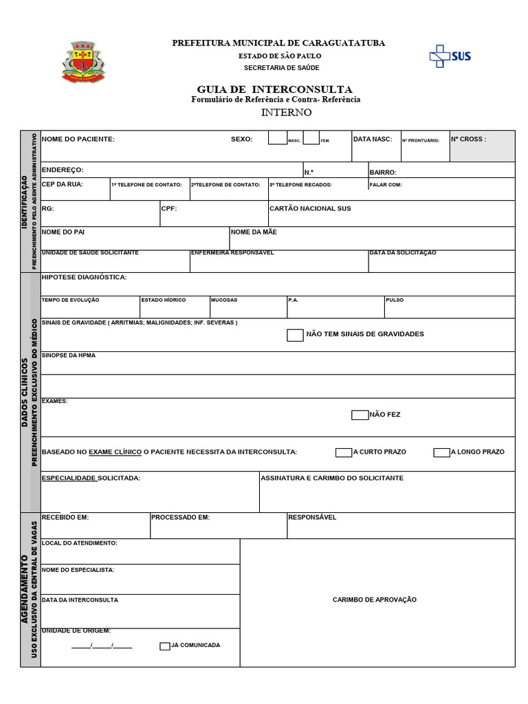 Formulário de Interconsulta Médica | PDF | Enfermagem | Ciências da Saúde